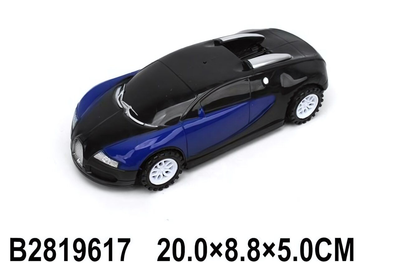 Машинка инерционная классическая, 20 см, цвет черный/синий, для детей от 3 лет