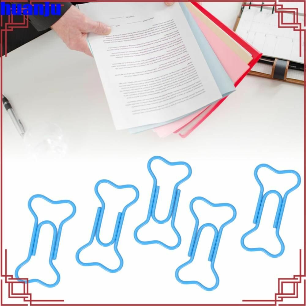 Бумажные скрепки в форме косточки, яркие цвета, для офиса и повседневного использования