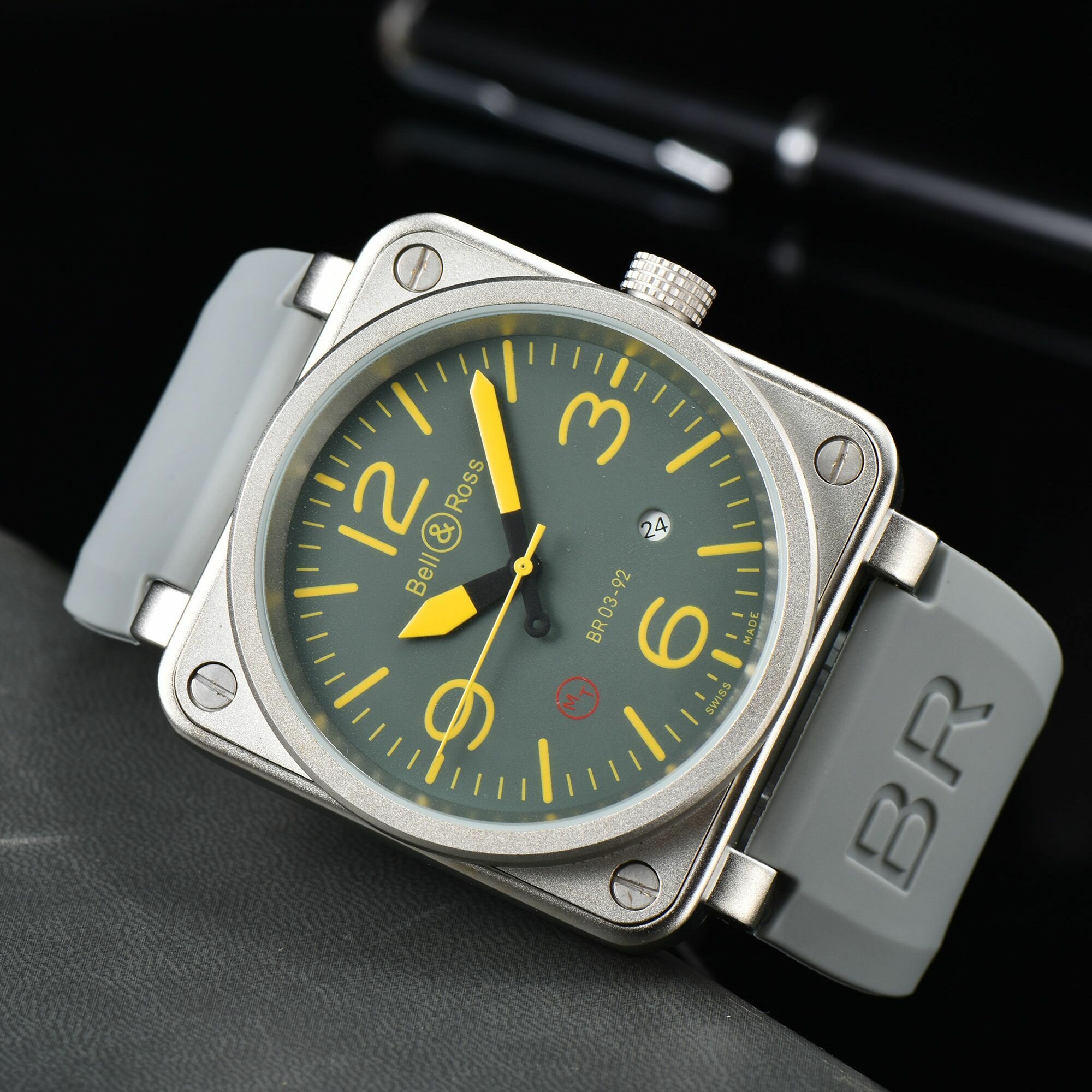 Часы Bell&Ross, с механическим механизмом, металл, минеральное стекло, бочка