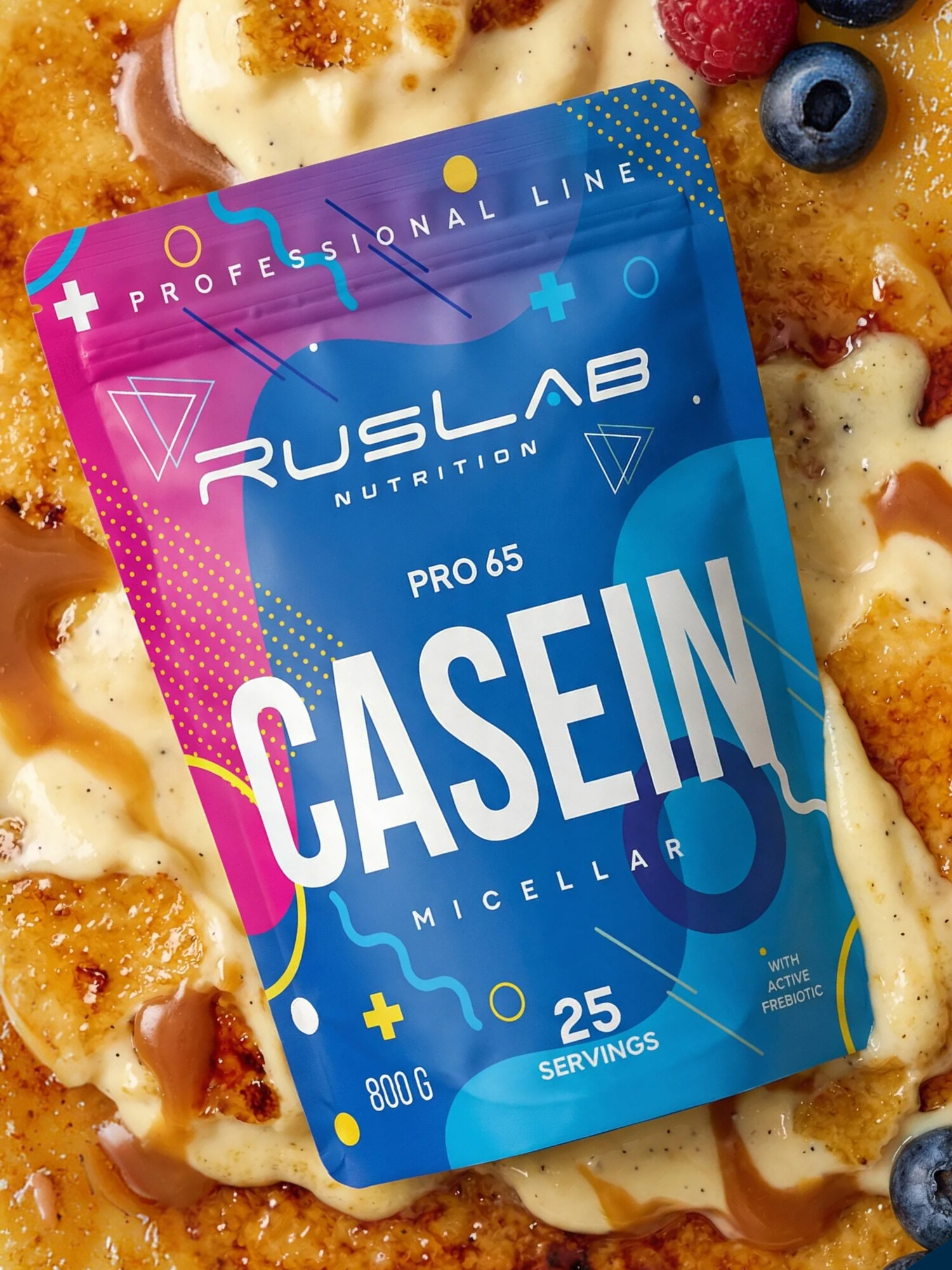 Micellar CASEIN PRO 65, казеиновый протеин, белковый коктейль (800 гр), крем-брюле