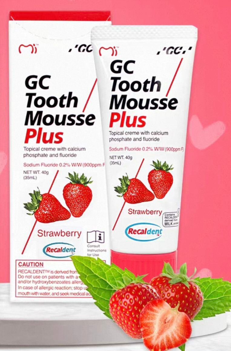 Гель для восстановления зубной эмали GC Tooth Mousse Клубника 40гр.(35мл.)