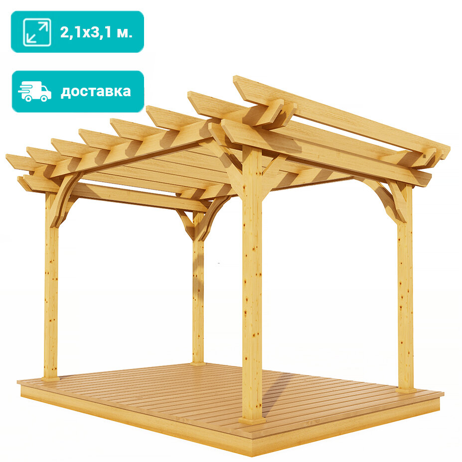 Комплект для самостоятельной сборки Перголы №1 без подшивки кровли