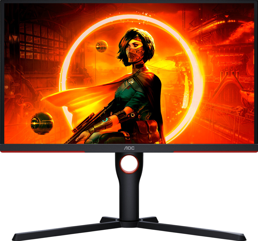 Монитор AOC Gaming 25G3ZM, 1920x1080, VA, 240Гц, 2хHDMI, 1хDP, черный/красный,