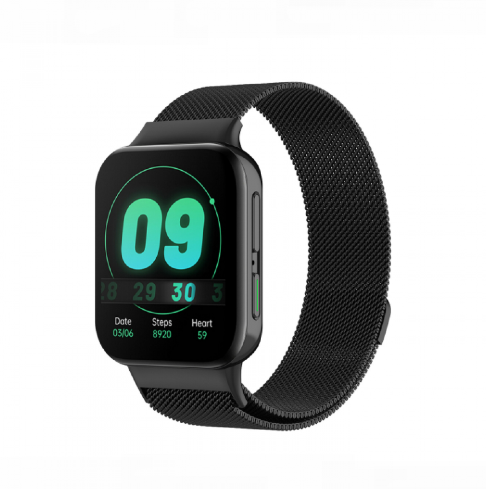 Миланский сменный сетчатый ремешок MyPads для OPPO Watch 41 mm из нержавеющей стали с магнитным замком черный