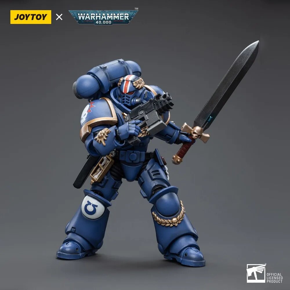 Подвижная фигурка Warhammer JOYTOY 40000 1:18 Ультрамарины Примарис Лейтенант Аргаранта Подарочная модель