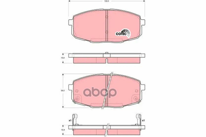 GDB3342 1038 02=FDB1869 ! колодки дисковые п KIA Carens 1.6-1.9CRDi 02> TRW арт. GDB3342
