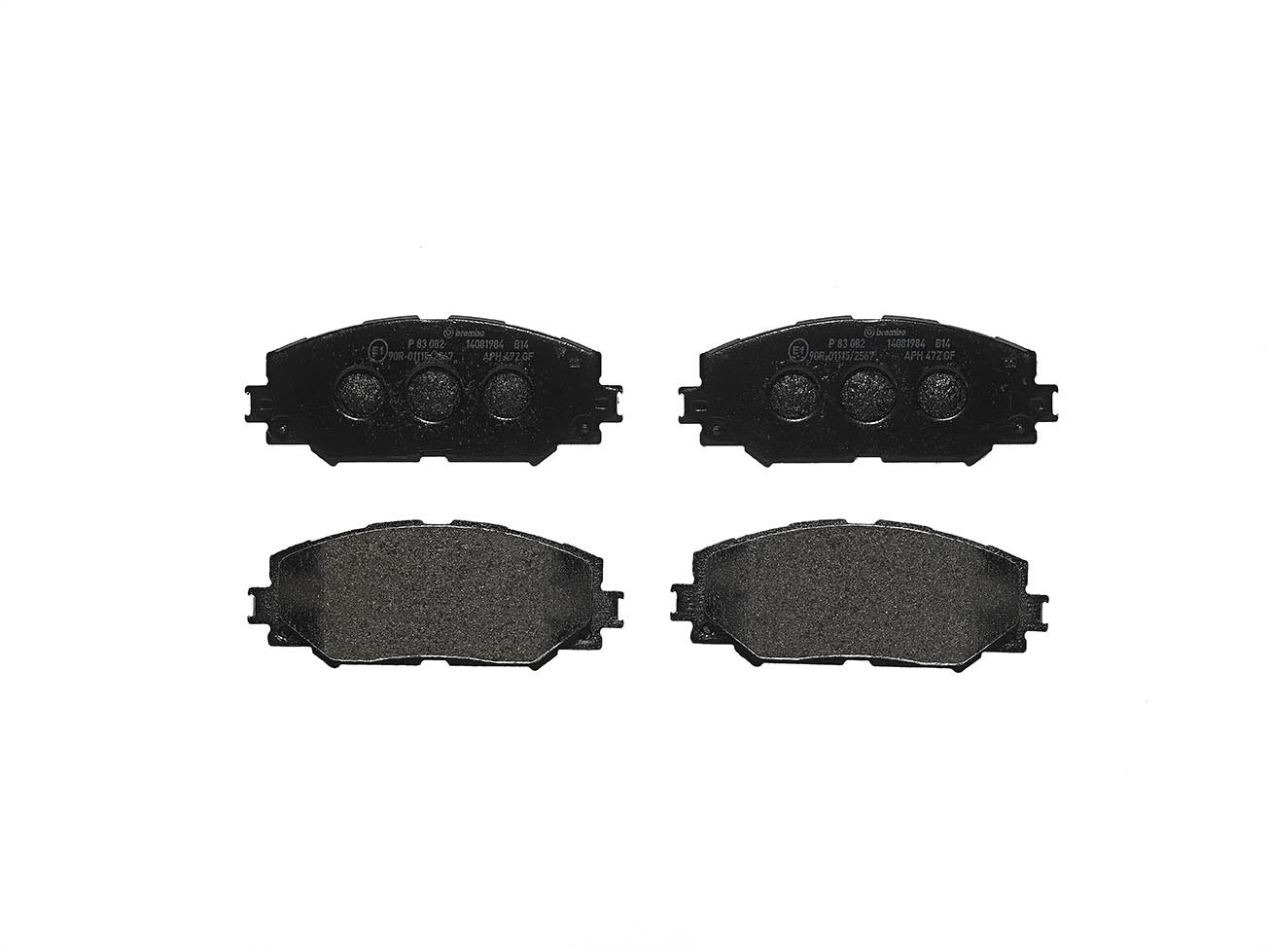 Колодки передние TOYOTA COROLLA 06- Auris 1.4-1.6 07- BREMBO P83082