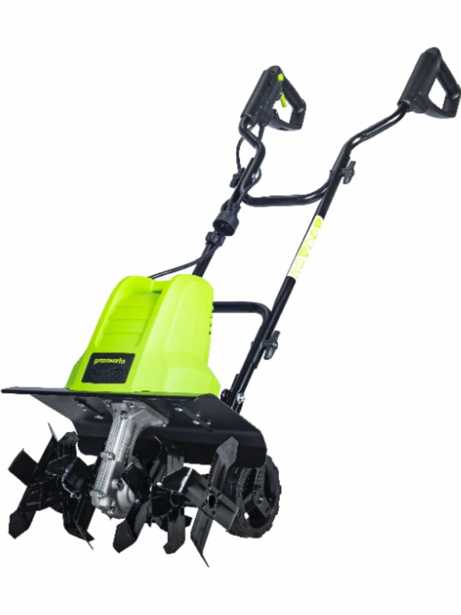 Культиватор электрический Greenworks GTL1520, 1500 Вт, ширина обработки 40 см, зеленый/черный