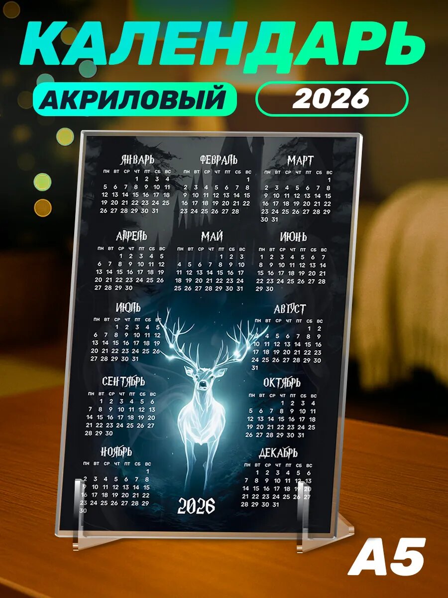 Календарь 2026 настольный Гарри Поттер Хогвартс Патронус