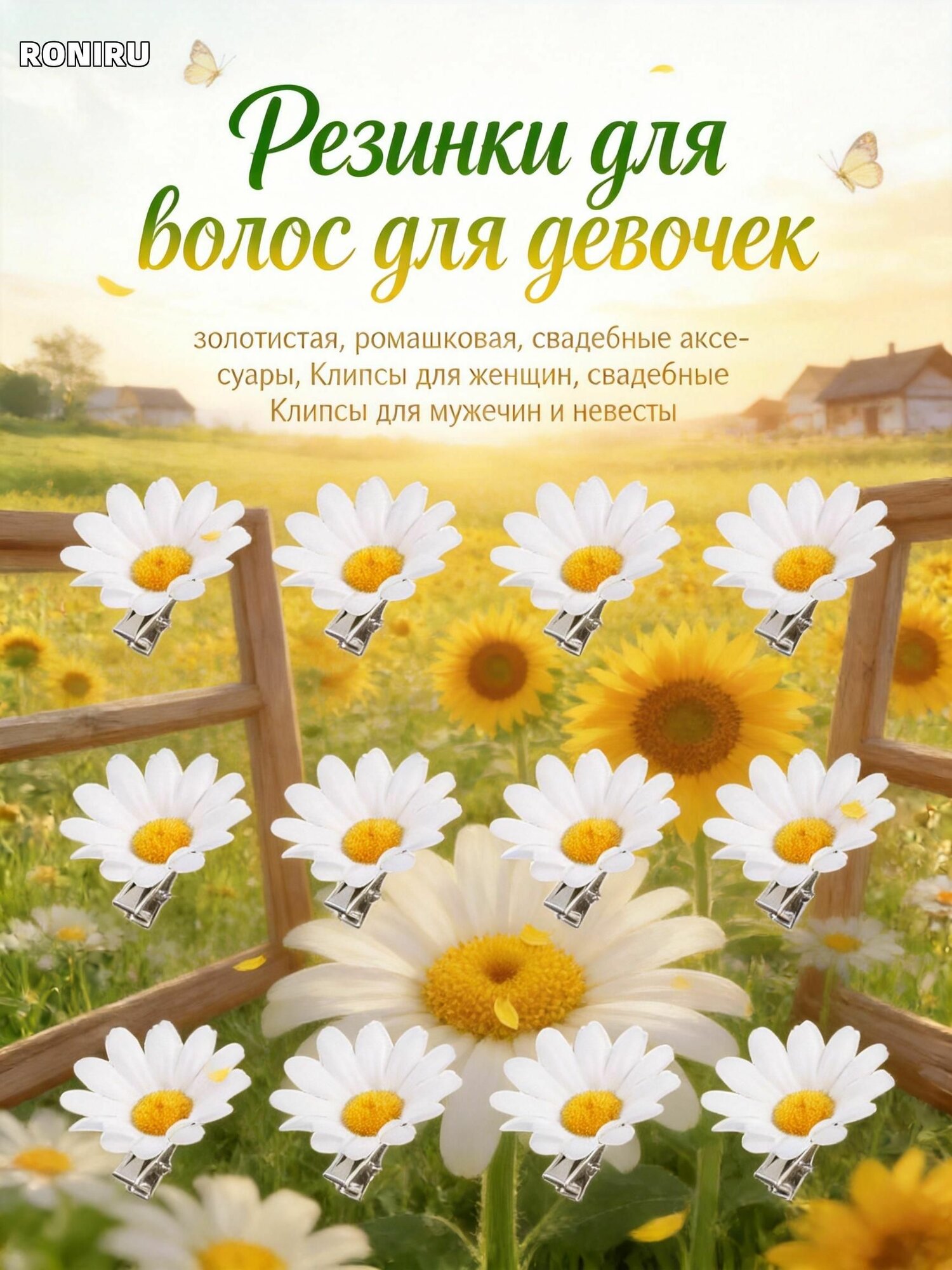 Набор из 12 заколок для волос FRCOLOR, белые ромашки для девочек, женщин и невест, свадебные аксессуары и украшения на каждый день