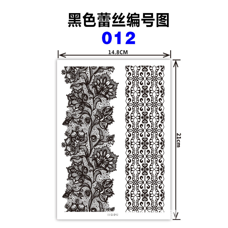 Временные татуировки черной хной в европейском и американском стиле, высококачественные, водостойкие и модные временные татуировки для рук и ног.