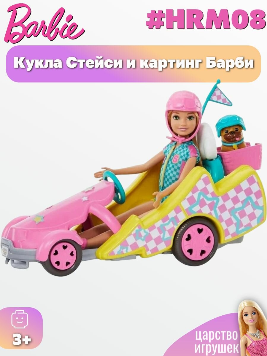 Игровой набор Barbie Кукла Стейси и картинг Барби, HRM08