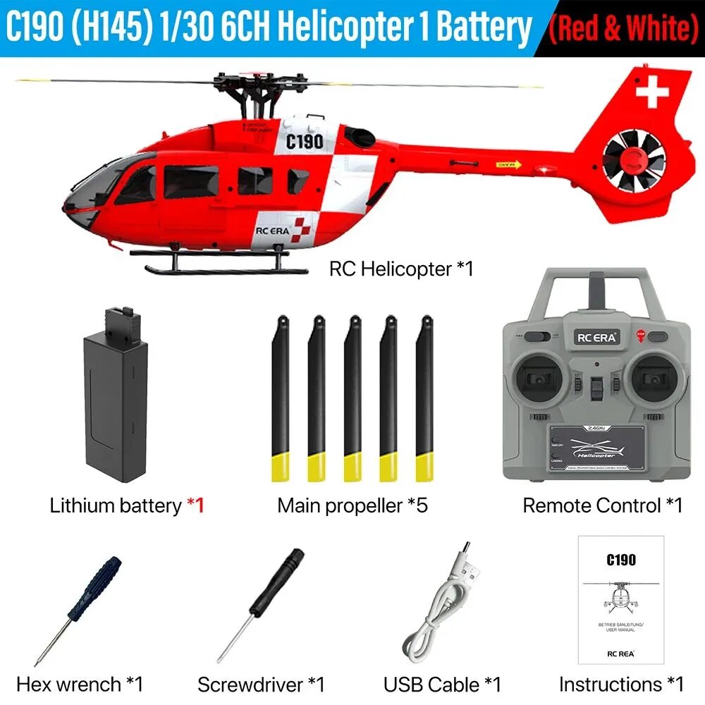RC ERA C190 (H145) RC Двойной бесщеточный 6-канальный Оптический гироскоп позиционирования потока с 6 осями