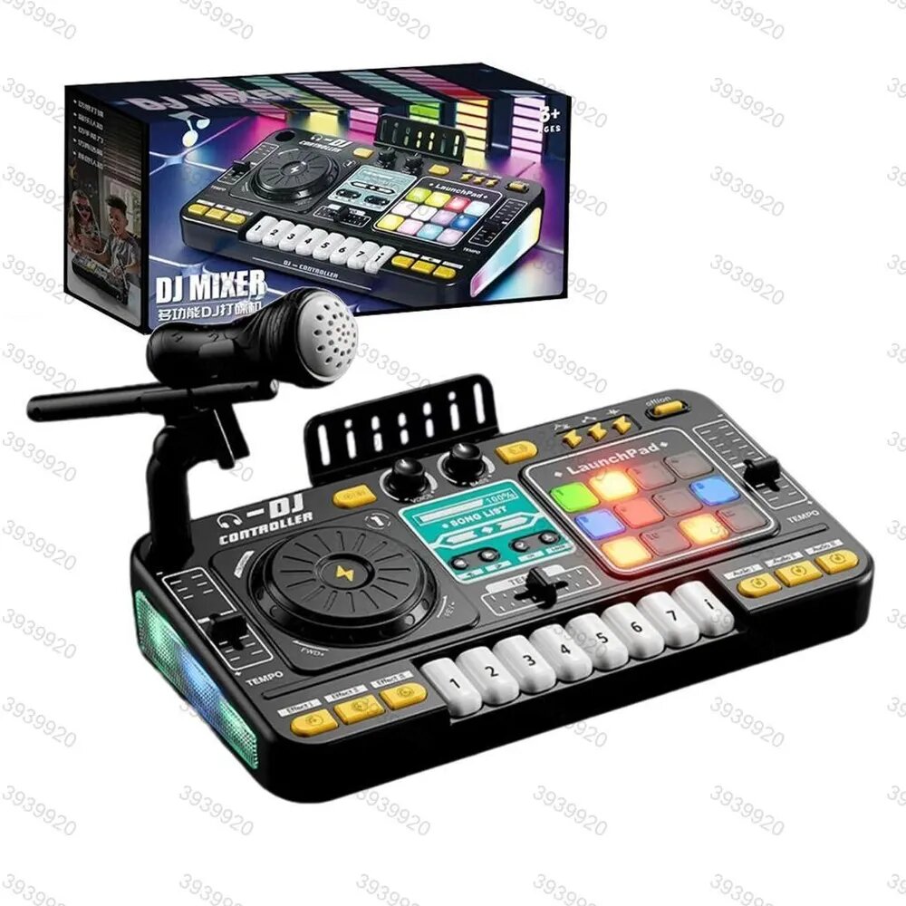 Детский DJ-контроллер для начинающих диджеев, детский музыкальный микшер с реалистичным дизайном и звуковыми эффектами, ABS пластик