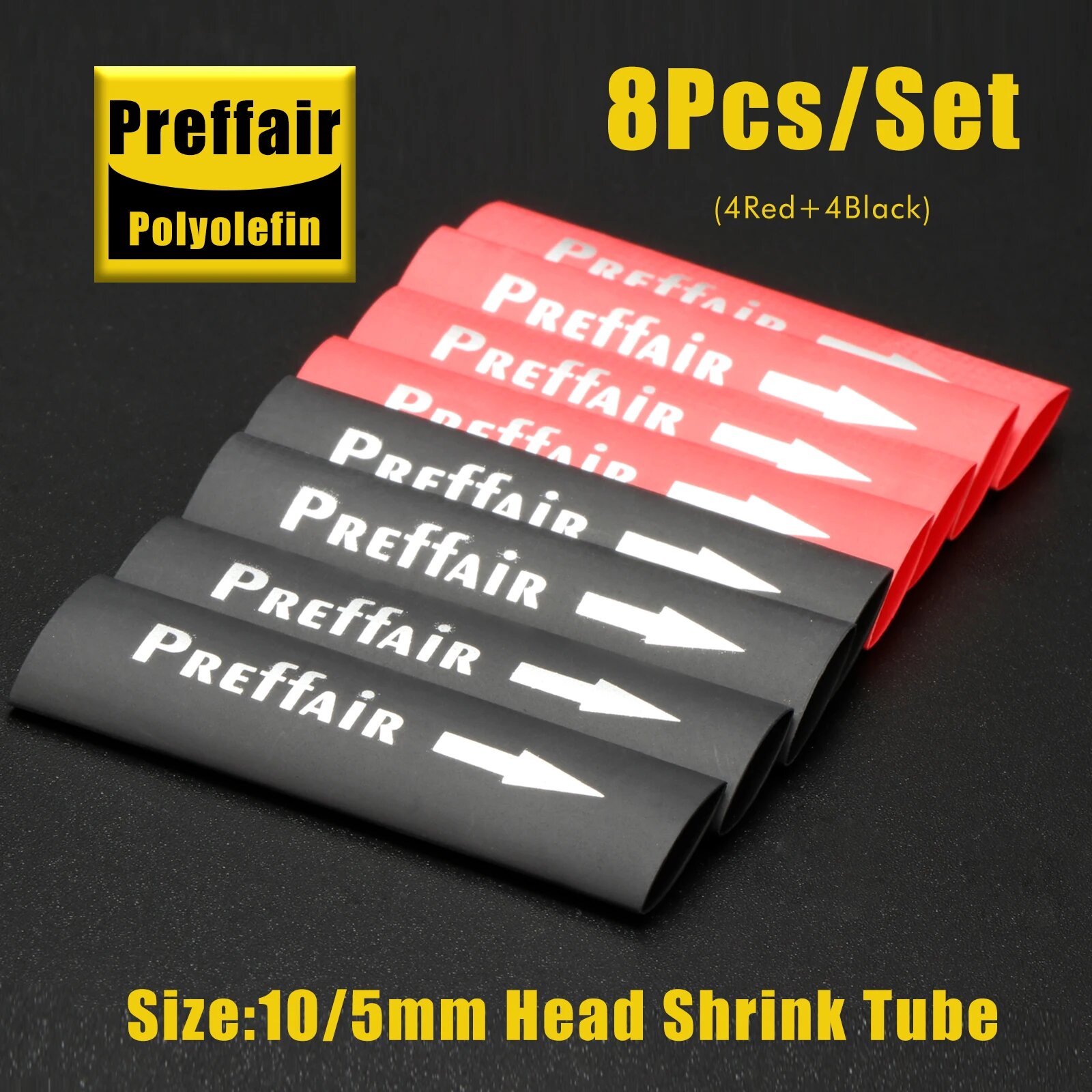 Термоусадочная трубка Preffair 5-10mm, 200 шт
