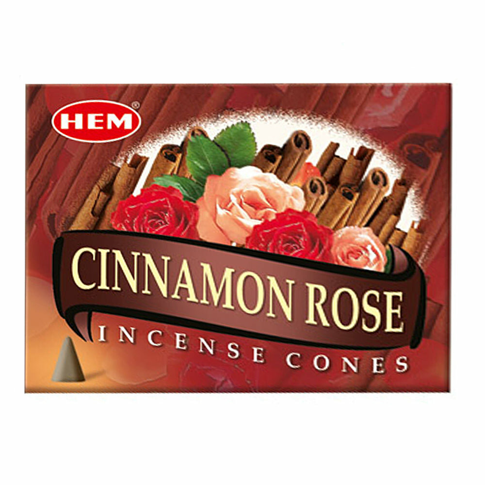 Hem Incense CONES CINNAMON ROSE (Благовония конусы корица роза, Хем), уп. 10 конусов.