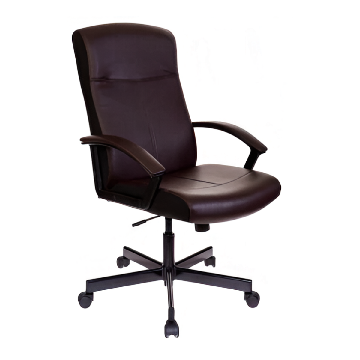Кресло руководителя Бюрократ DOMINUS DOMINUS-BR коричнево-черное, выдерживает до 120 кг, искусственная кожа