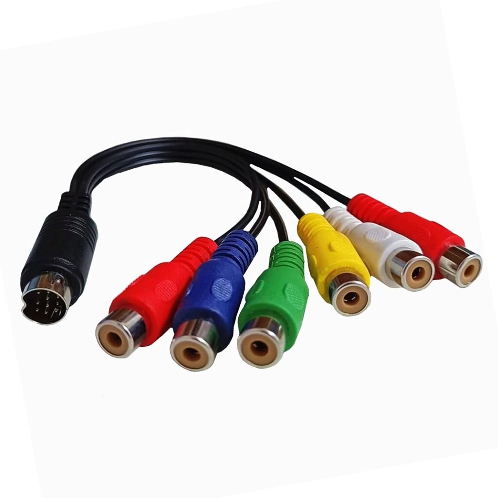 10-контактный Аудио- и Видеокабель DIN S-Video 10Pin- 6RCA Кабель-розетка Компонентный Композитный Преобразователь RGB Кабель 30 см
