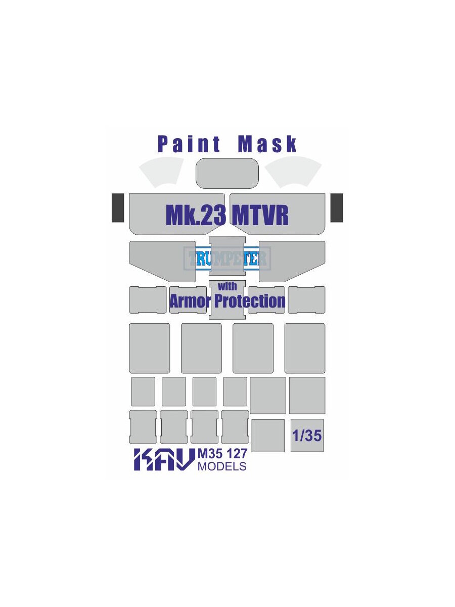 Окрасочная маска на остекление MTVR Mk.23 w Armor Protection (Trumpeter) KAV M35 127