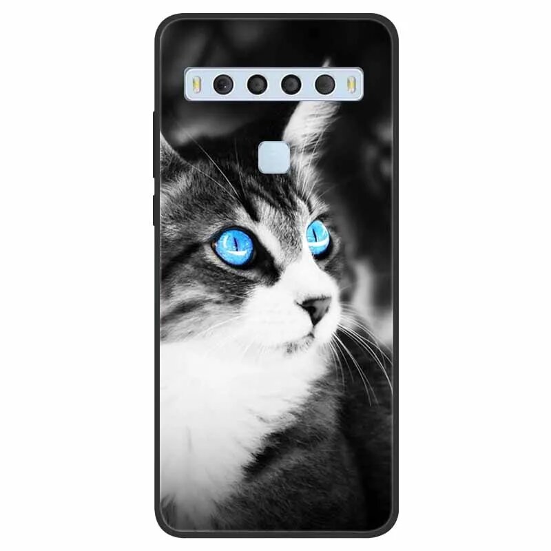 Чехол для TCL 10L с котом, силикон, цвет 19
