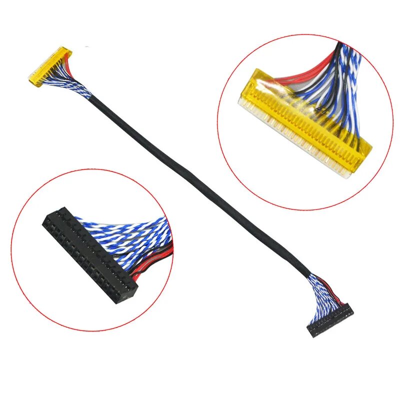 40 см FIX-S8 30-контактный кабель LVDS для ЖК-контроллера работает для TFT ЖК-панели 17 дюймов 19 дюймов 20 дюймов LVDS 2 канала 8 бит 30 контактов