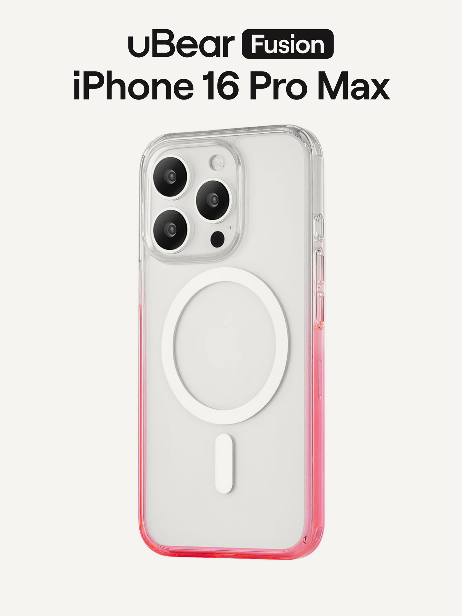 Чехол на iPhone 16 Pro Max uBear Fusion Mag Case, магнитный, розовый неон