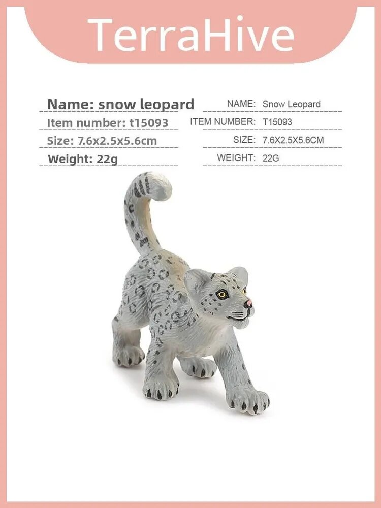 Pvc мини фигурки животных для диорам и образовательных выставок снеговой леопард
