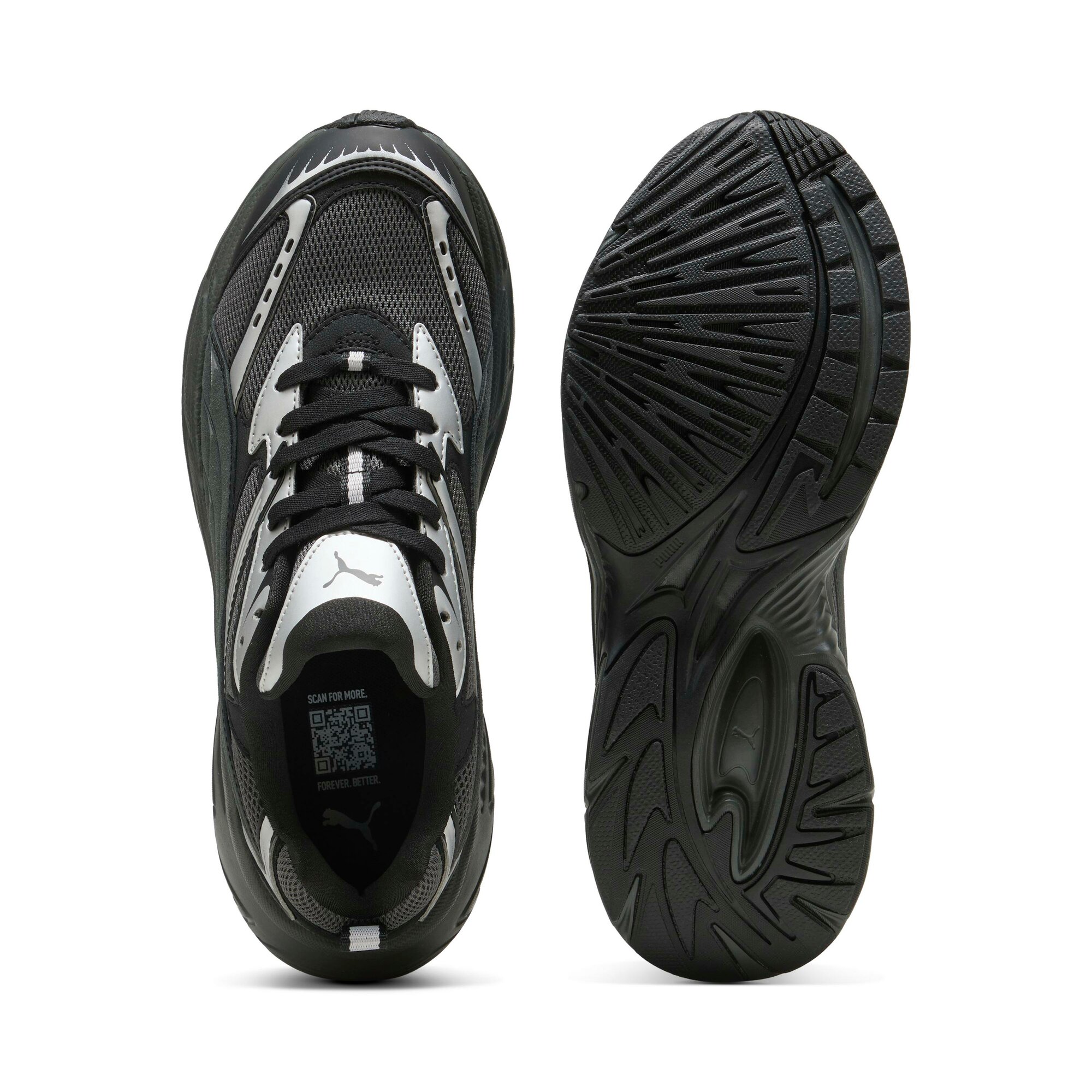 Кроссовки PUMA Morphic Retro, полнота R, размер 11 UK, черный/серебристый — фото 1