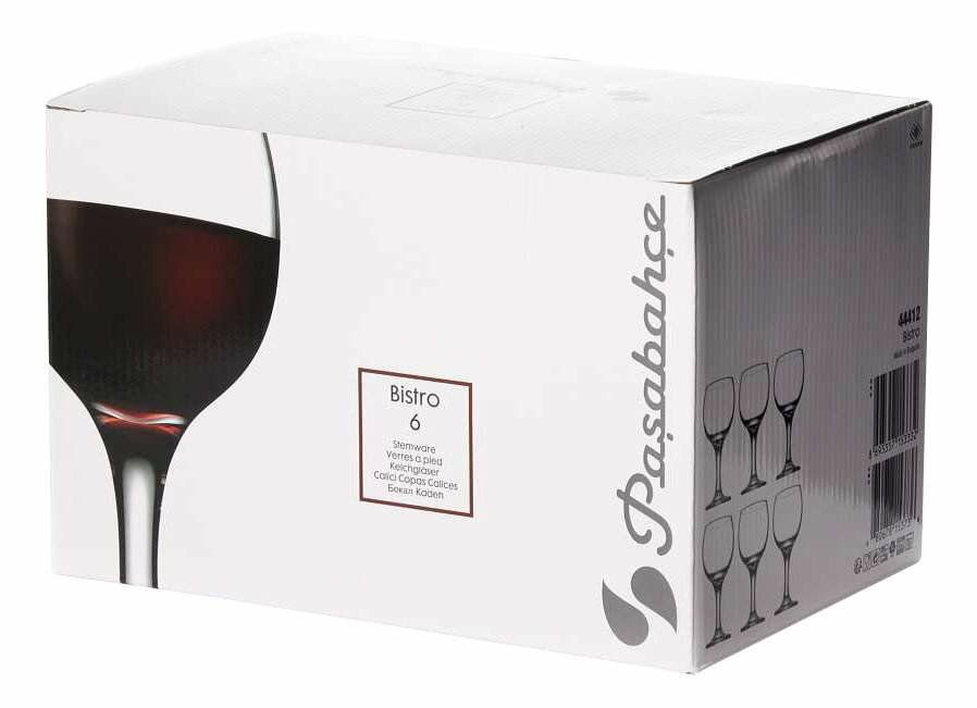 Набор бокалов Pasabahce "Bistro", для красного вина и воды, стекло, 225 мл, 6 штук