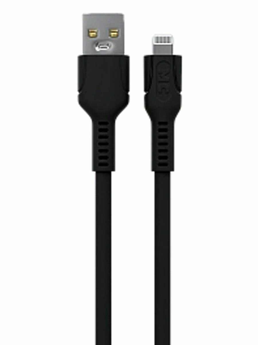 Кабель-дата More choice USB 2.4A, для Lightning, 8-pin, K65i, ПВХ, 1 м, черный (K65i Black)