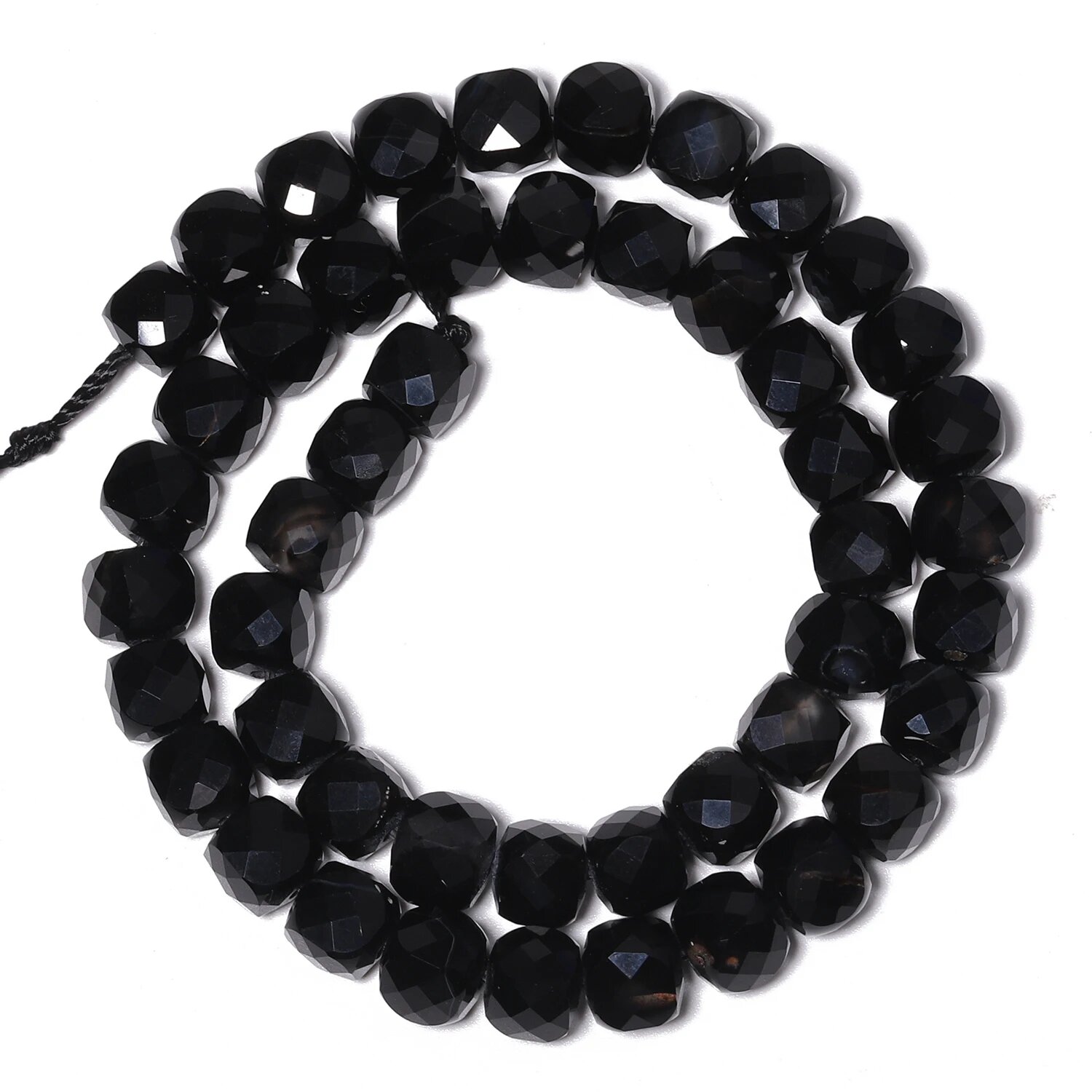 7-8 мм натуральный камень халцедон агат лазурит бусины граненые бусины в форме куба для изготовления ювелирных изделий Diy бусины аксессуары