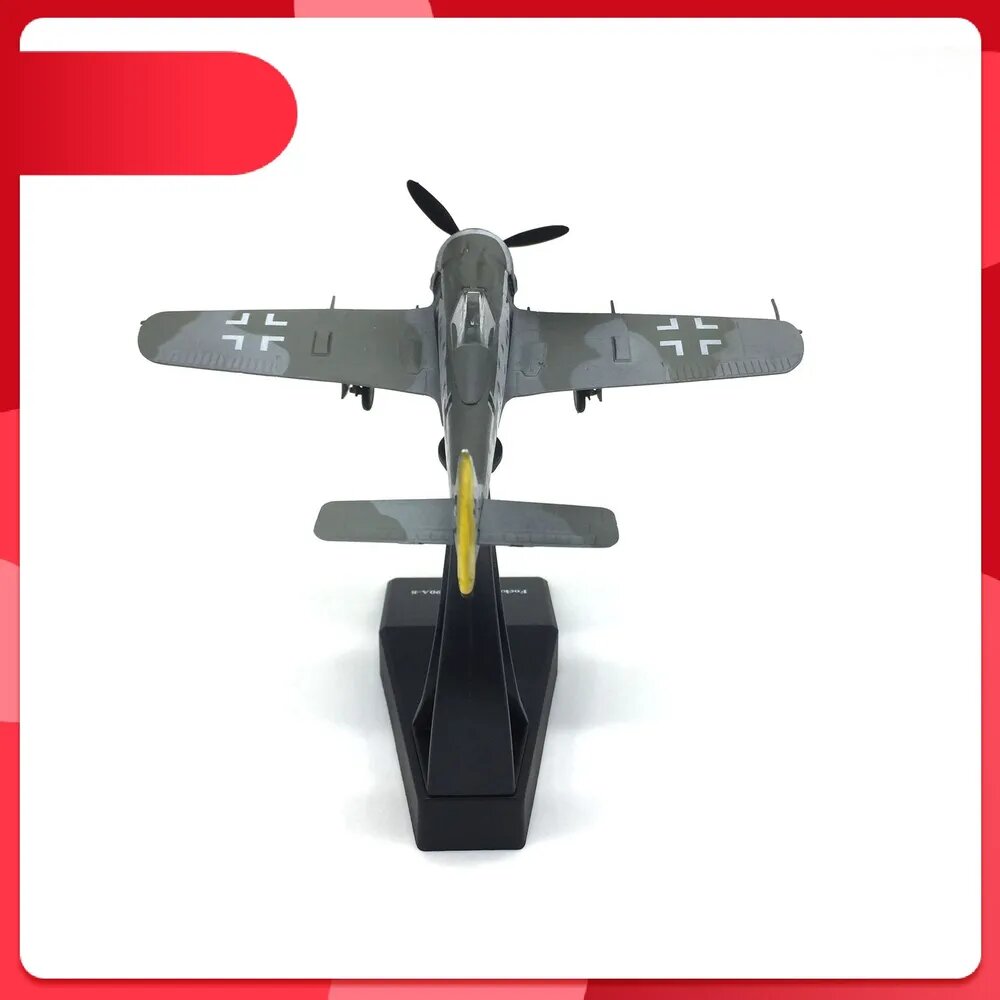 Металлическая модель самолета истребитель Fw 190, масштаб 1:72, для коллекционеров, серо-зеленый — фото 1