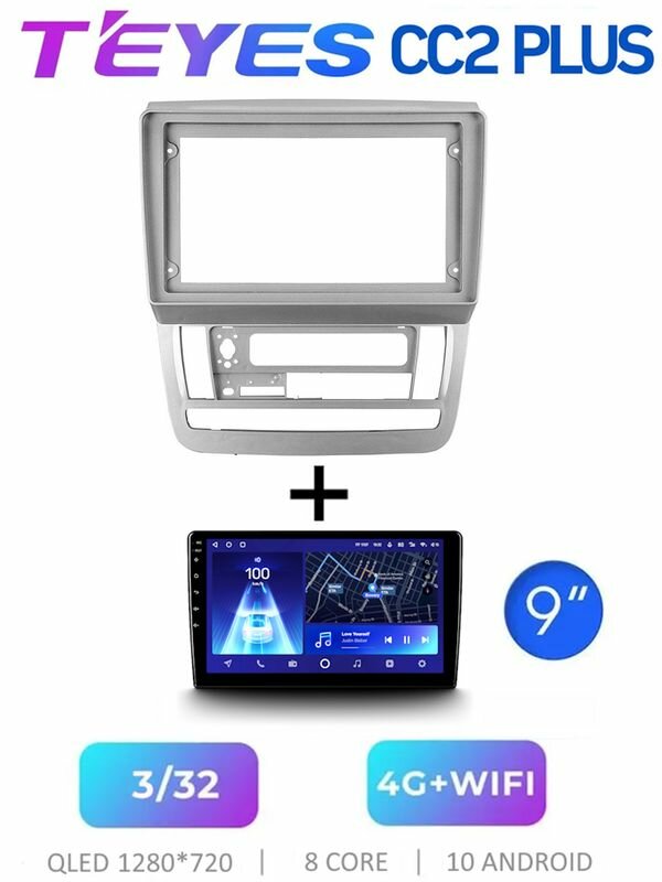 Магнитола 9" Teyes CC2 Plus 3/32 Gb для Toyota Alphard 1 H10 2002-2005 F1