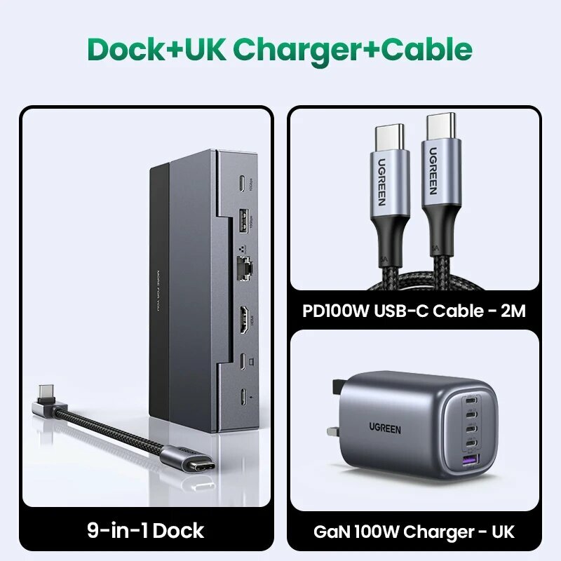 UGREEN Док-станция 9-в-1 для Steam Deck UK Charger Set