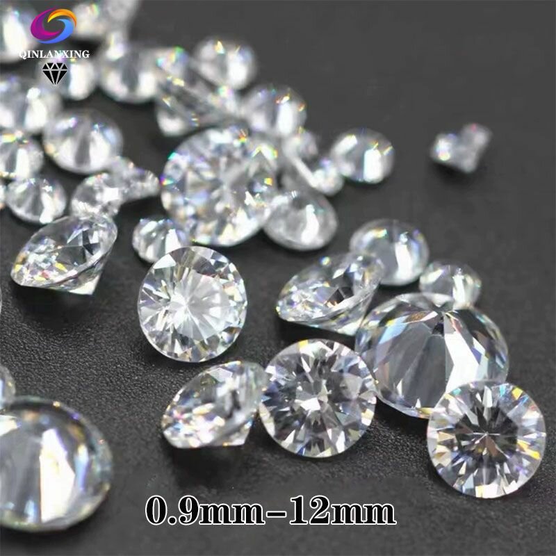 Ювелирный кристалл из фианита, 6мм (30 шт.), форма круг, кристально-прозрачный.