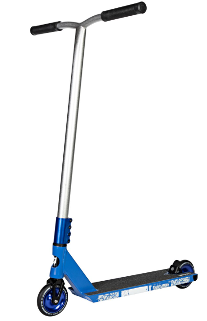 Самокат трюковый NOVATRACK 110A. CROW10. BL24 Crow 10, 110 мм, SCS, алюминий, синий с серебристым