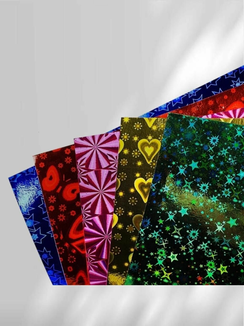 Бумага для творчества, 15 см, цветная с блёстками, 50 - Лазер. папье-маше