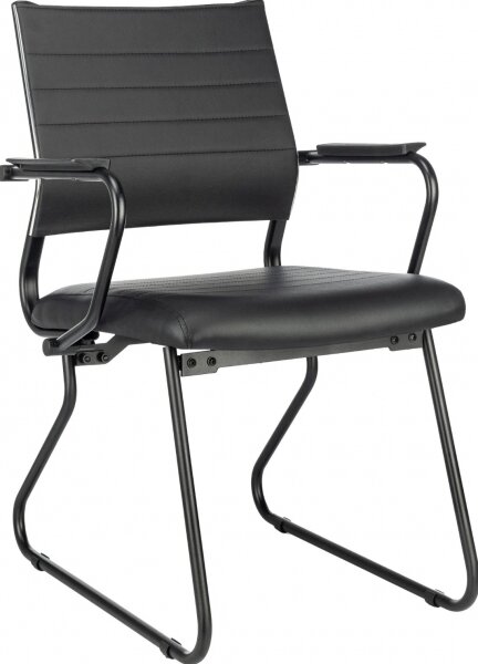 Кресло Бюрократ CH Balance-AV Line черный экокожа полозья металл