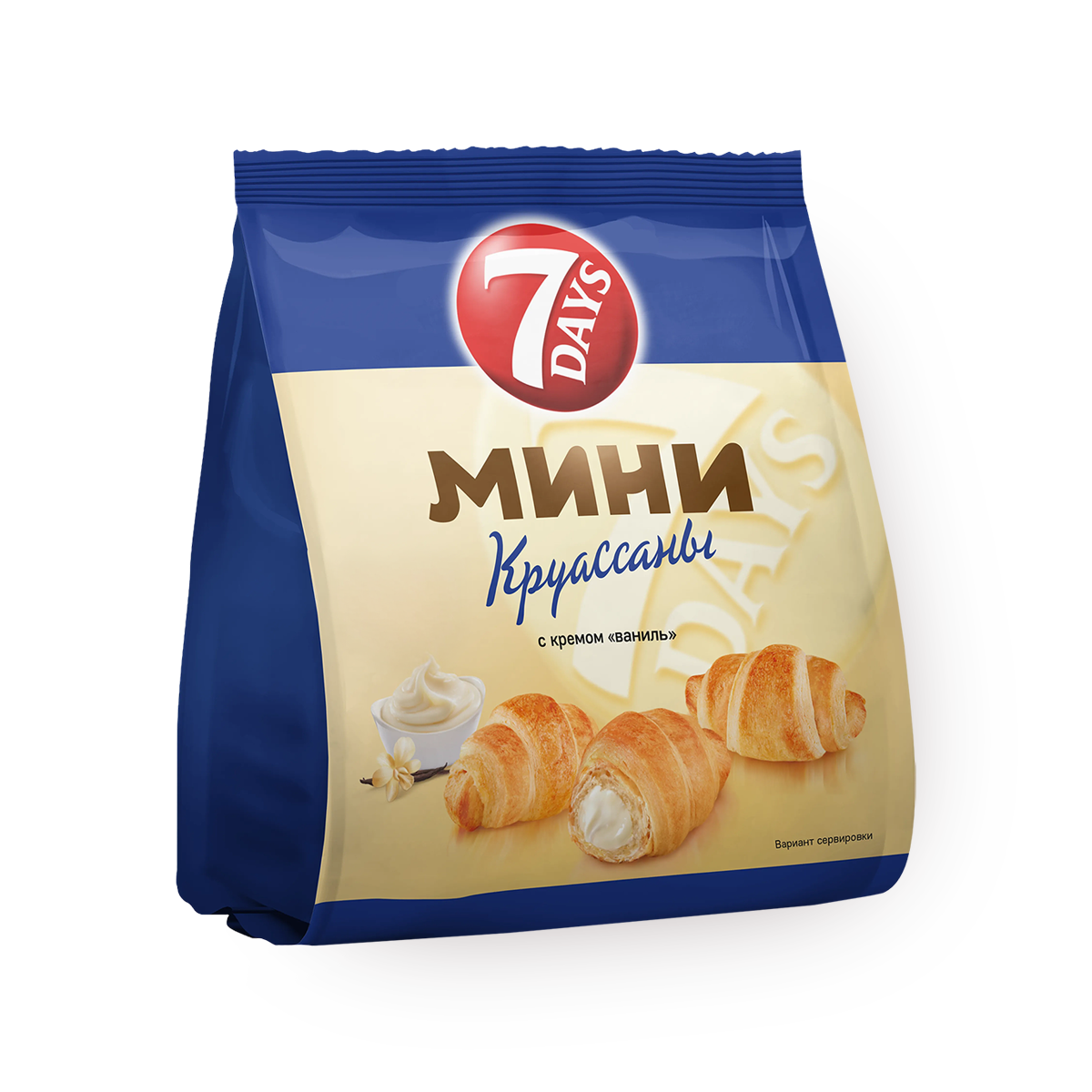 Мини-круассаны 7 Days с кремом, со вкусом ванили, от 0 °C до +25 °C, 265 г