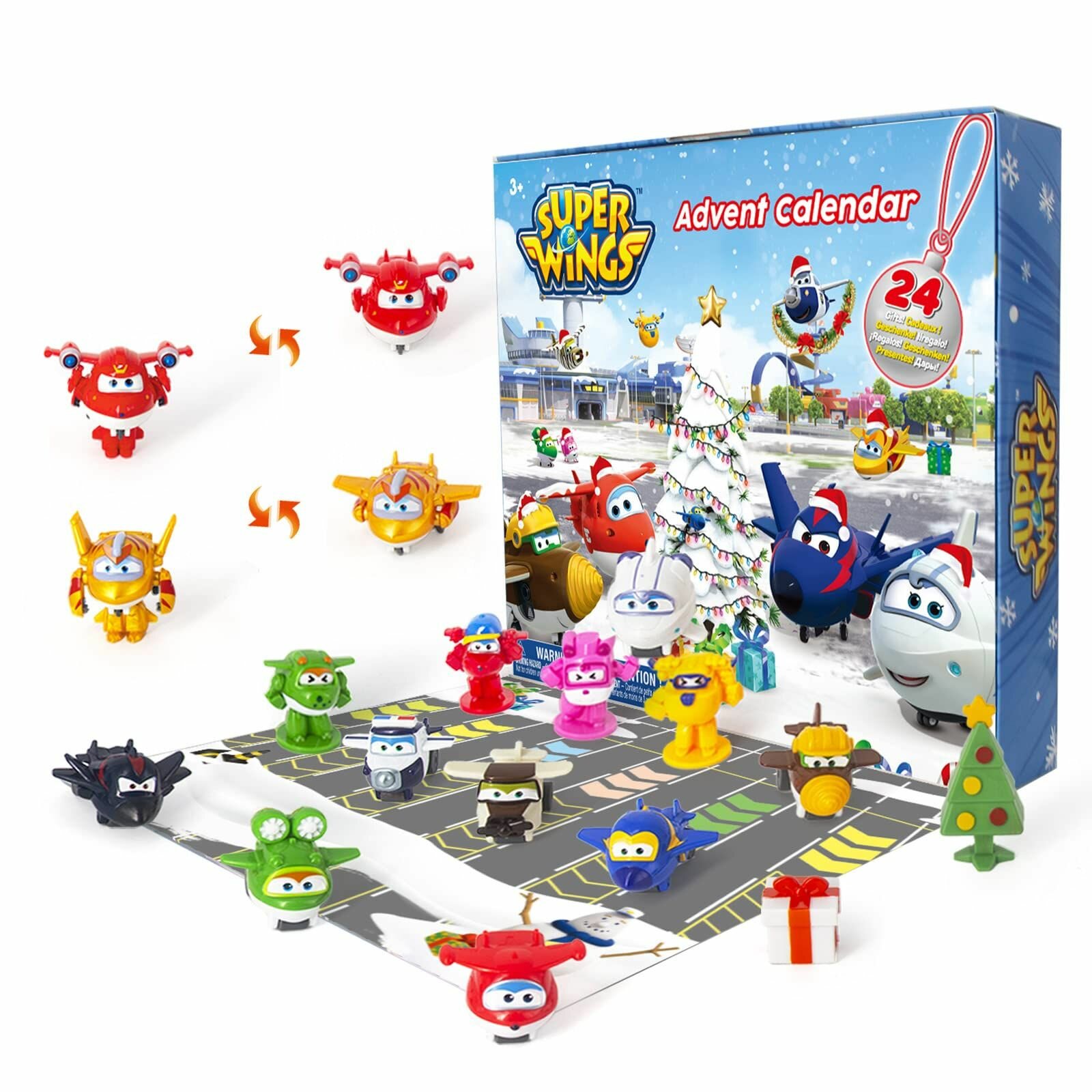 Адвент-календарь Super Wings с рождественскими игрушками Супер Крылья, 24 сюрприза, 5 см