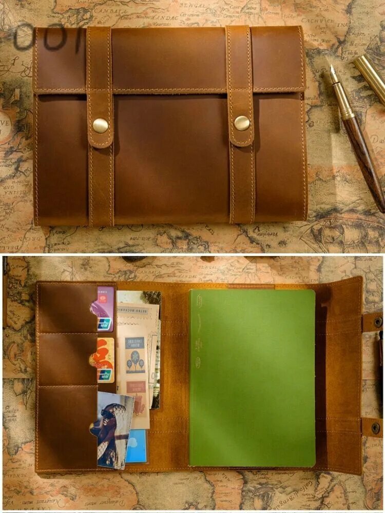 Обложка из натуральной кожи для блокнота, ежедневника, книги А5