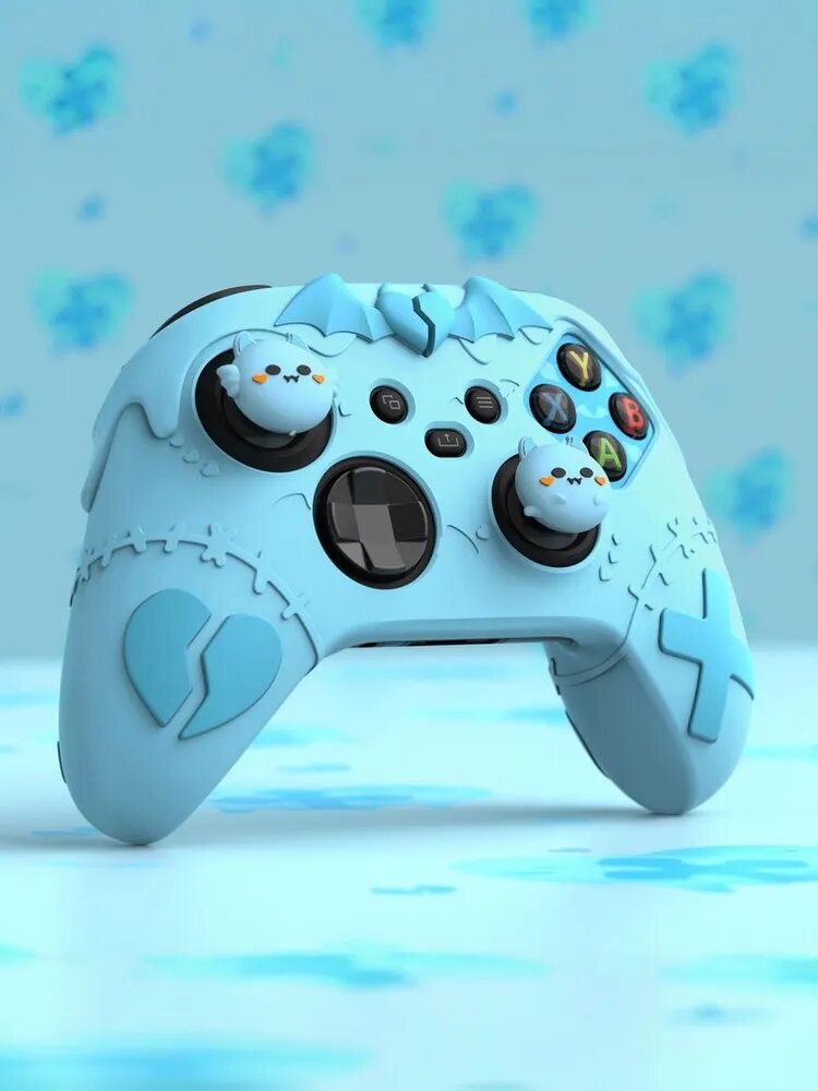 Готический чехол из силикона для геймпада Xbox Series X/S, Аква-синий
