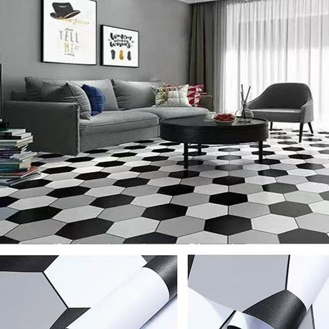 В ванной и на кухне плитка для пола, водонепроницаемая и противоскользящая, 500*60 см