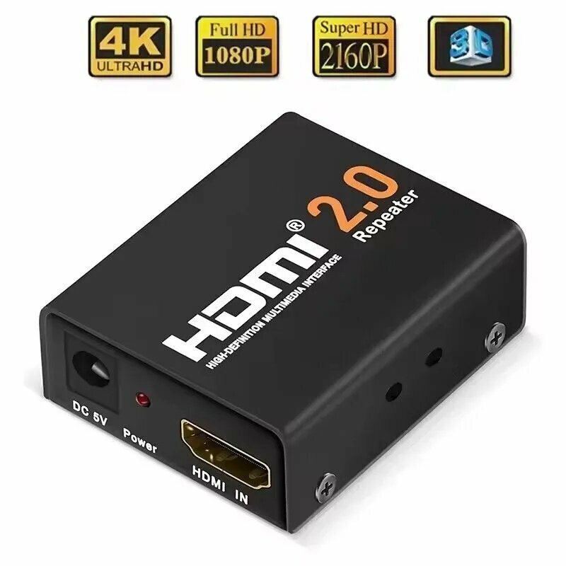 Усилитель HDMI 2.0 4K2K 1080P 3D HDMI усилитель повторитель HDMI усилитель сигнала с питанием 18 Гбит/с HDCP 2.2 до 30 м