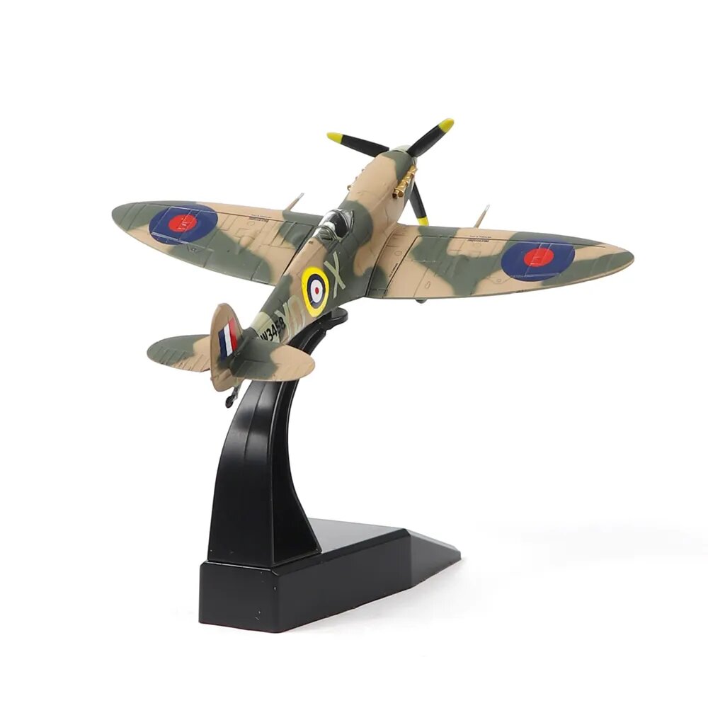 Модель самолета Spitfire в масштабе 1/72, металлическая модель самолета, которую можно коллекционировать и дарить в качестве подарка.