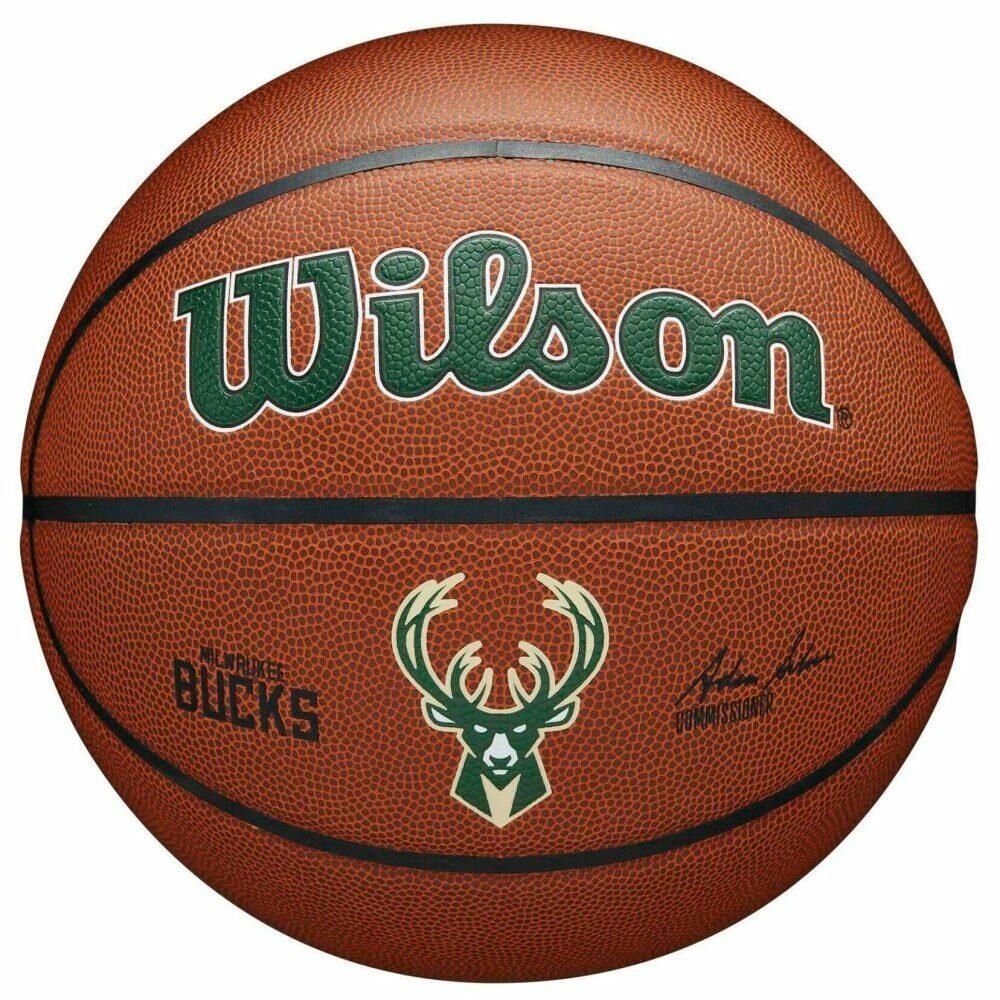 Wilson Team Alliance Milwaukee Bucks Баскетбол Размер 7, Decathlon, Цвет: Коричневый / Оранжевый манго / оранжевый манго, Размер: 7