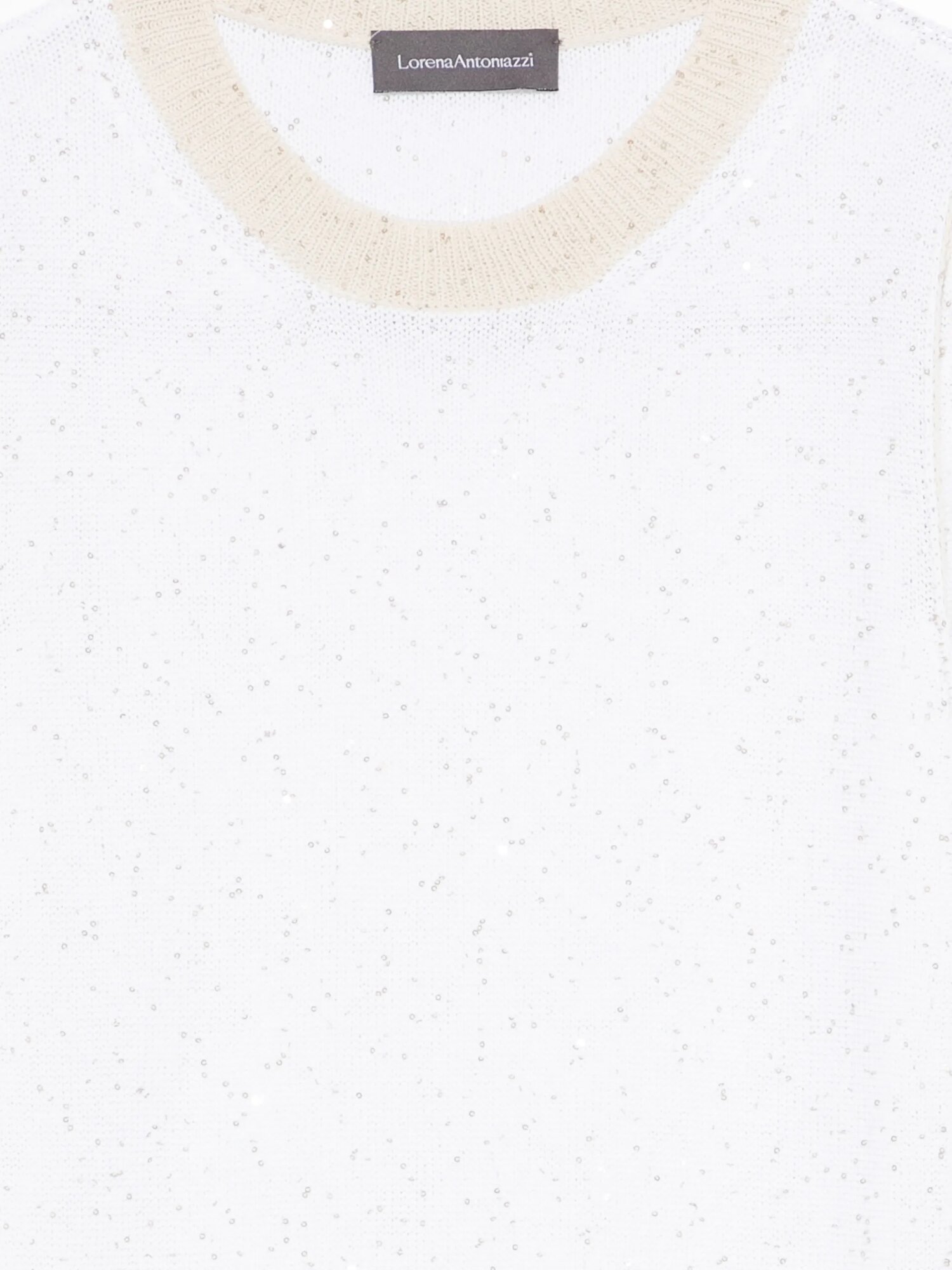 Свитер Lorena Antoniazzi Sequin-embellished crew-neck sweater, размер 46, , white — фото 1