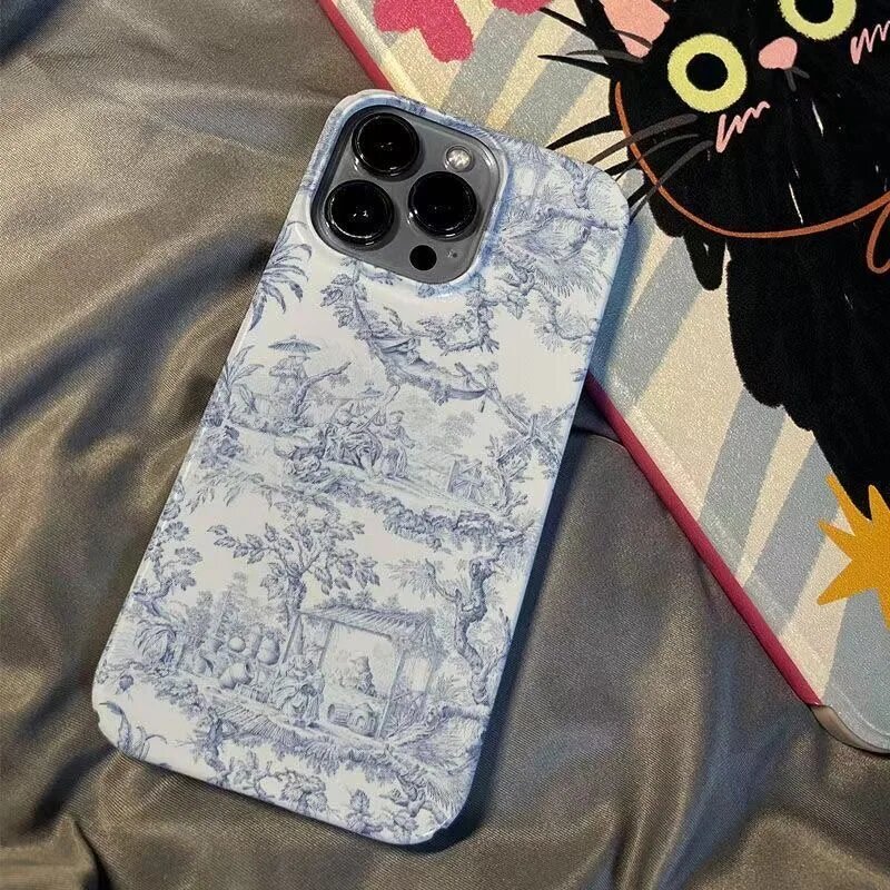 Чехол для iPhone 14 с рисунком Toile de Jouy, Image A