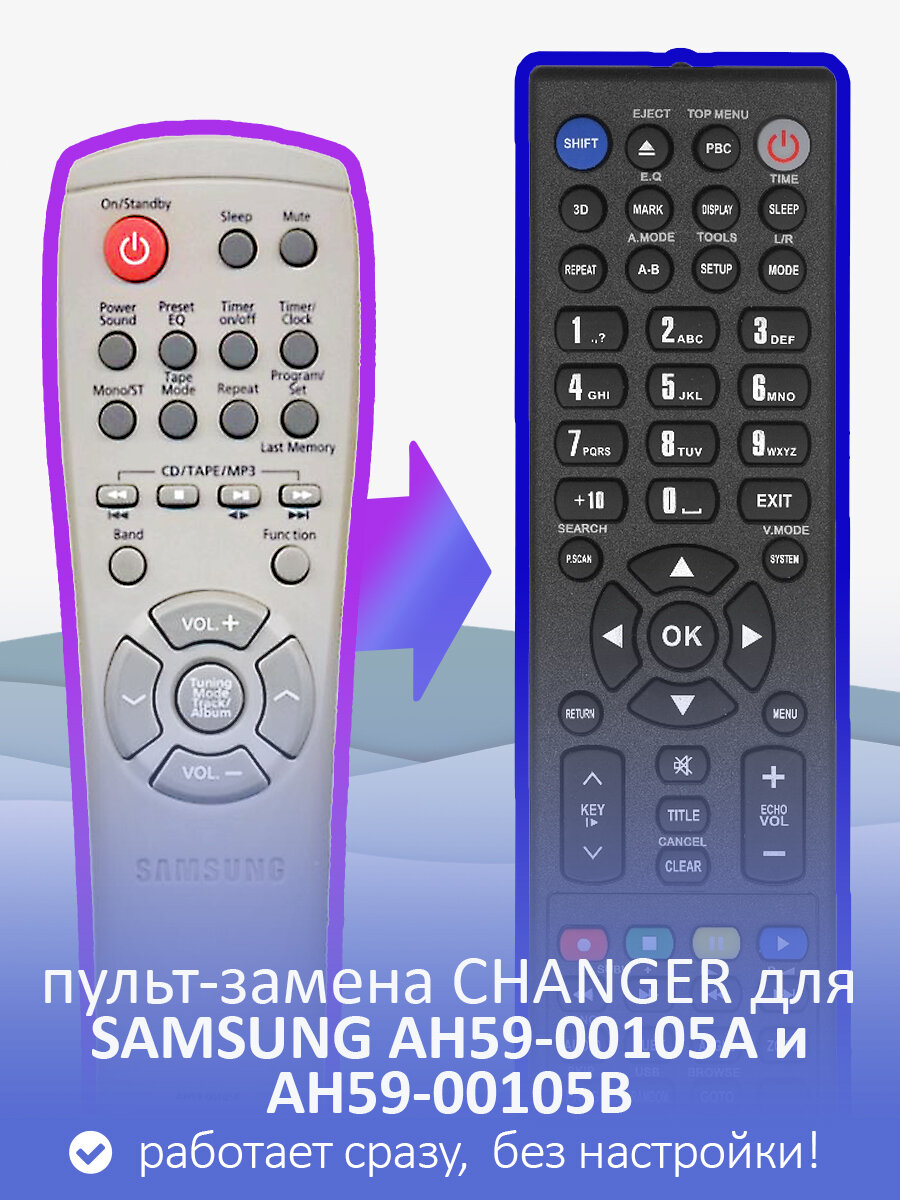 Пульт-замена для SAMSUNG AH59-00105A и AH59-00105B