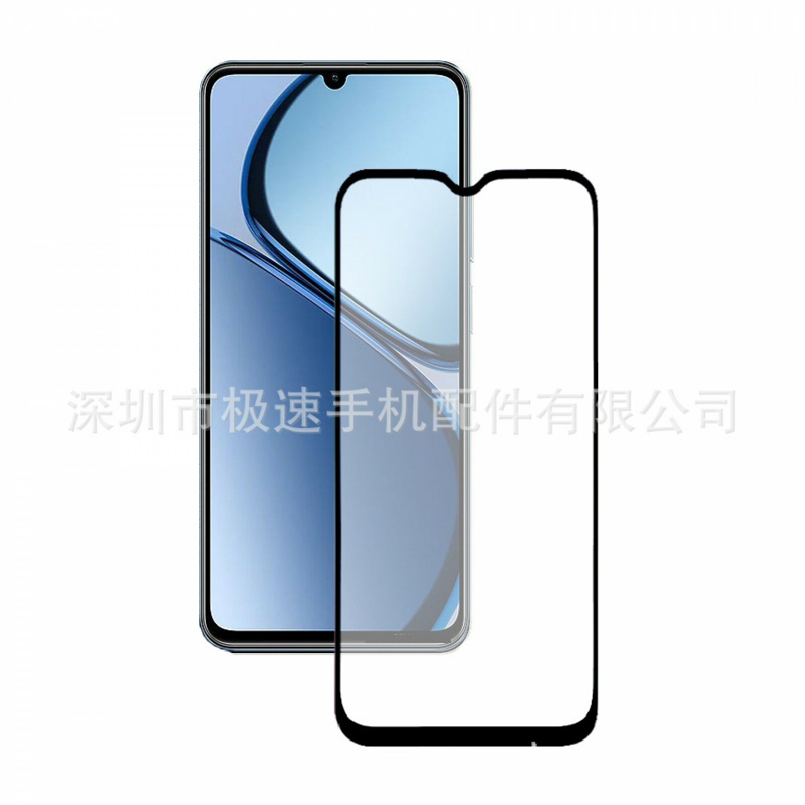3D/5D защитное стекло MyPads 5D Forti Glass для Realme C61 с закругленными изогнутыми краями
